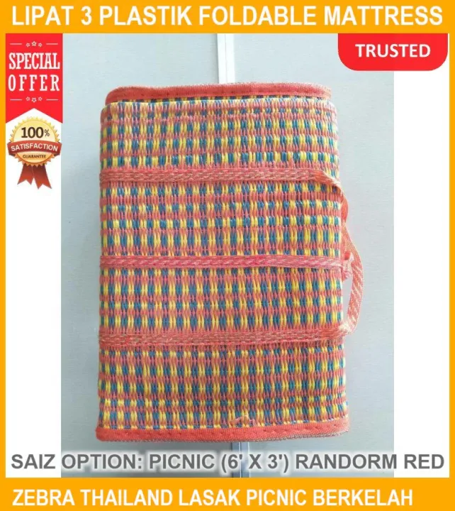 Tikar Lipat 3 Plastik Foldable Mattress Zebra Thailand Lasak Picnic ...