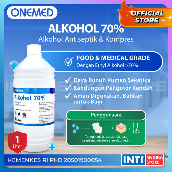 ONEMED - Alkohol 70% 1 liter | Alkohol Antiseptik | Lazada Indonesia