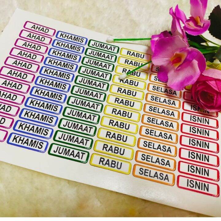 Sticker Jadual Hari Sekolah Untuk Anak Sekolah [Warna-Warni] 🌈 | Lazada
