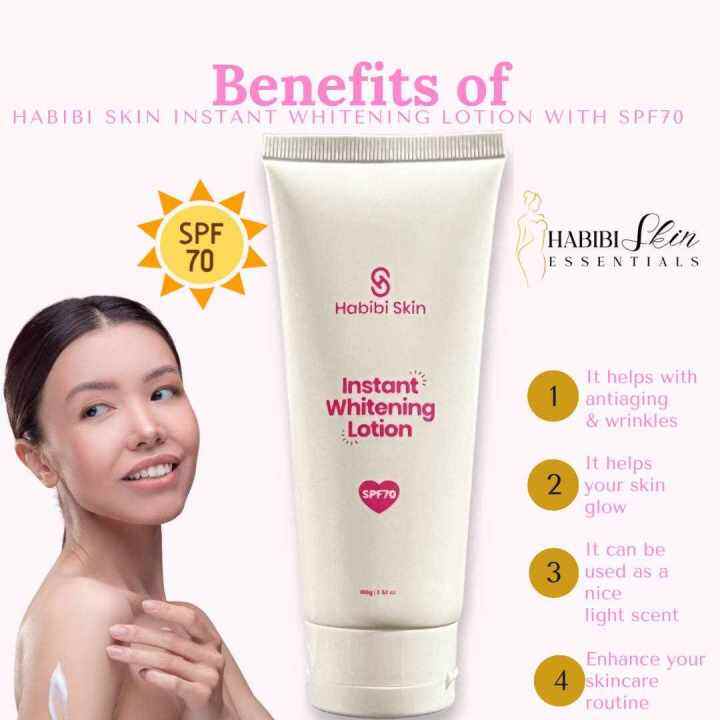 Authentic Habibi Skin Instant Whitening lotion with SPF70, Moisturize ...
