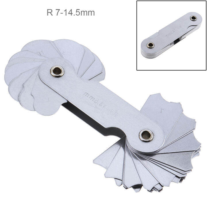 32pcs/set Stainless Steel Radius Gauge Sample R Gauge with 7-14.5 ...