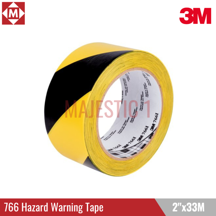 3M 766 Hazard Warning Tape Floor Marking Tape (Black and Yellow Stripes) | Lazada PH