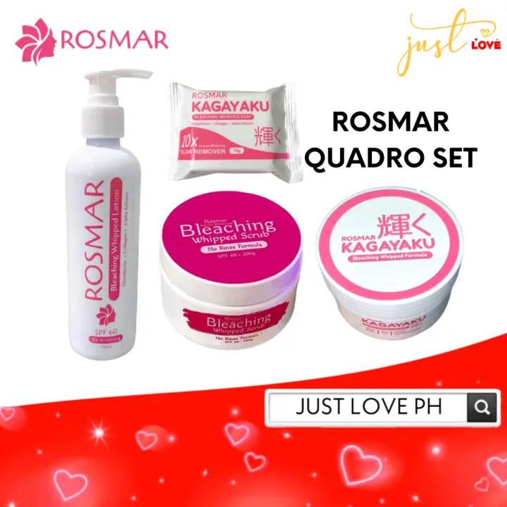 Rosmar Quadro Set (Kagayaku Soap, Bleaching Scrub 300g, Whipped Lotion ... Rosmar Quadro Set (Kagayaku Soap, Bleaching Scrub 300g, Whipped Lotion ...