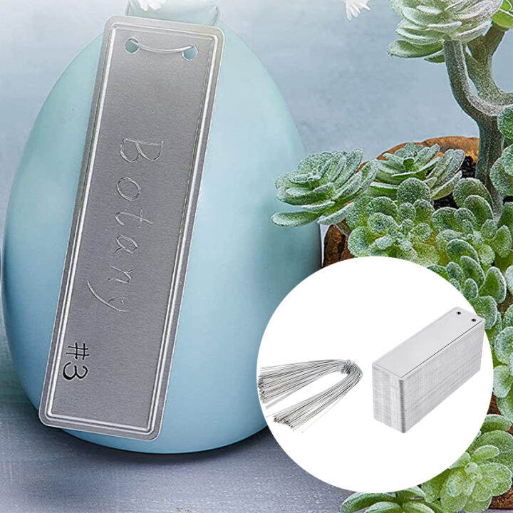 Aluminum tree label with metal wire double-sided written on the metal ...