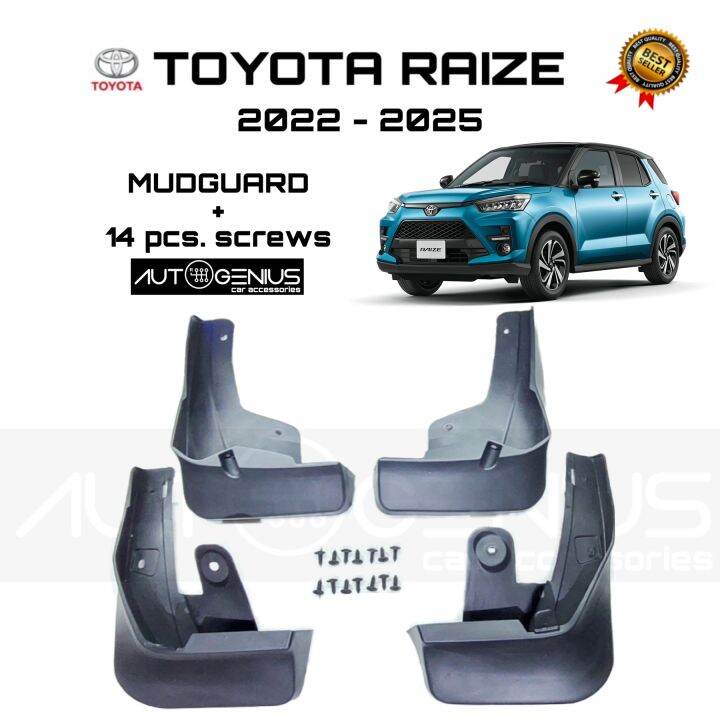 Toyota Raize 2023 car Accessories 2022 Mud guard with 14 pcs. screws ...
