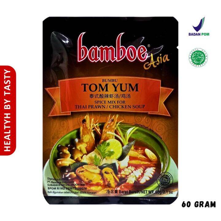 Bamboe Bumbu Instan Tom Yum/Bamboe Spices Tomyam Thailand Halal 60g ...