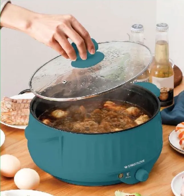 SMARTHOME กระทะไฟฟ้าอเนกประสงค์หม้อเคลือบPoly-Flonพร้อมซึ้งนึ่งอาหาร ...