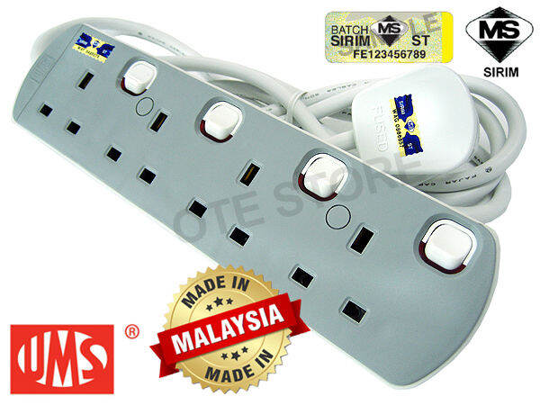 UMS 8413-N 4 Gang 13AMP Portable Socket Outlet | Lazada