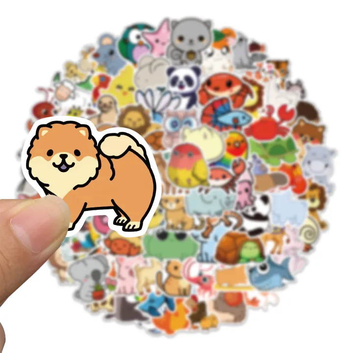 200ชิ้นการ์ตูนสัตว์สติ๊กเกอร์ g raffiti แว่นตาถ้วยสติกเกอร์กันน้ำสเก็ต ...