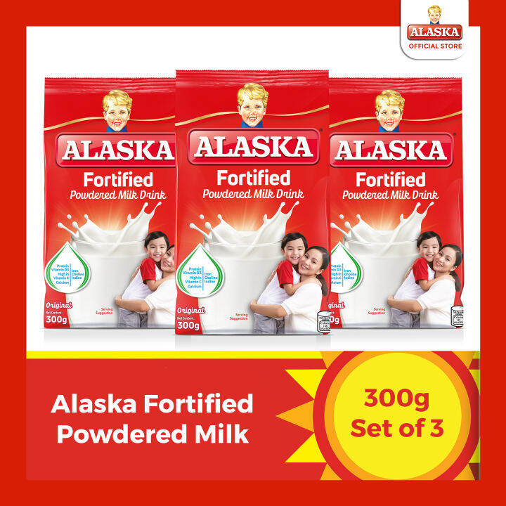 Alaska Fortified Powdered Milk Drink 300g | Set of 3 | Lazada PH