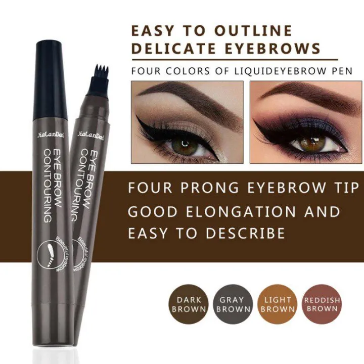Four Tips Eyebrow Pen Waterproof Smudge-proof Micro-Fork Tip Liquid ...