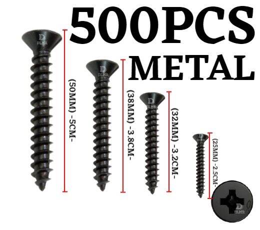 500PCS (1" INCH/25MM) BLACK SCREW FOR METAL/STEEL Gypsum Drywall Screw ...