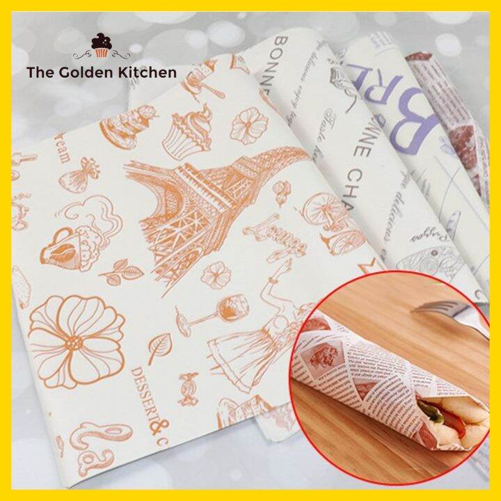 Toast Sandwich Wrap Kertas Bungkus Wrapping Paper ±50 PCS 吐司三明治包裝紙 38cm ...