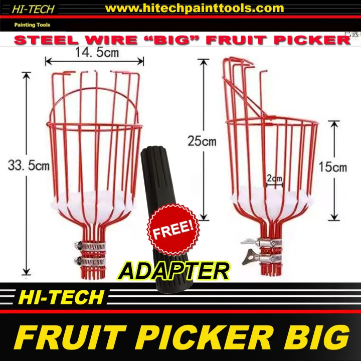 Hitech Steel Wire Big red Fruit Picker with Free Adapter Screw or ...