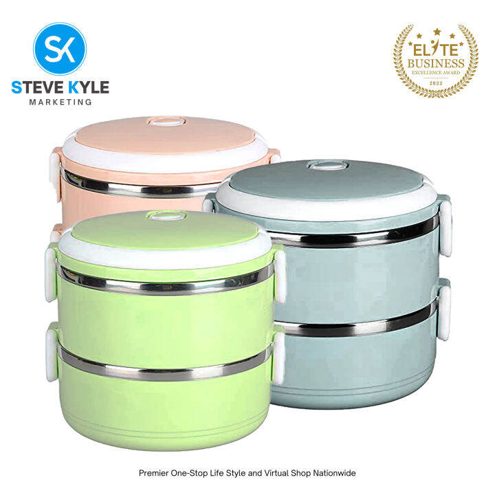 Portable Stainless Steel Bento Lunch Box, Thermal Cylinder Food Storage ...