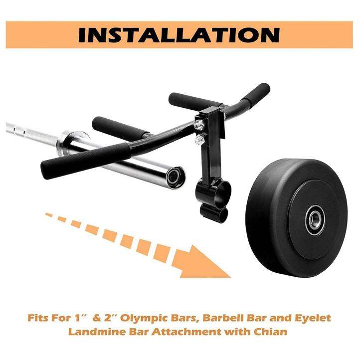 ZYMOON T Bar Row Landmine Attachment Straight Grip for Barbell Pull Ups ...