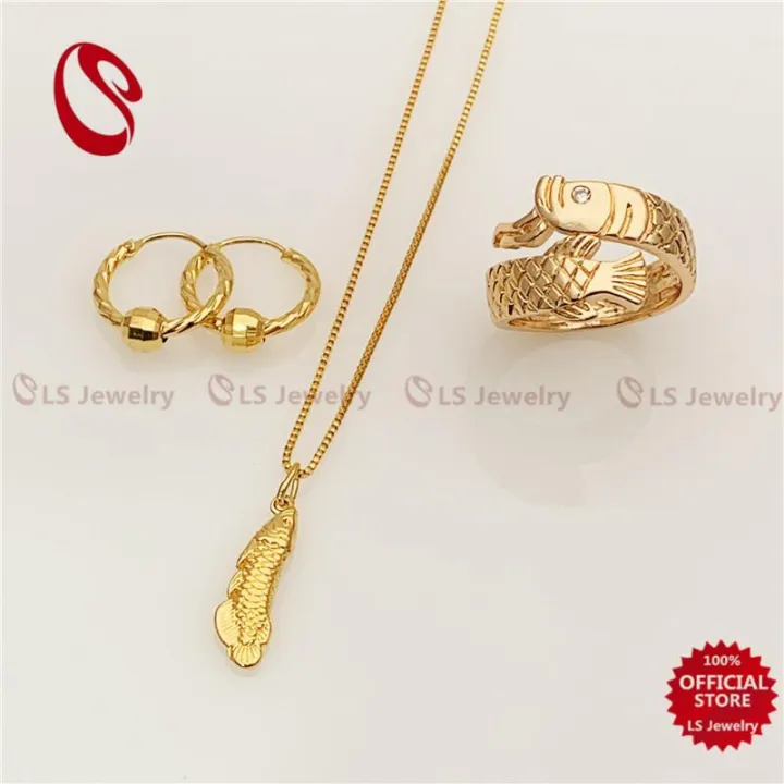 LS jewelry Bangkok 24K Gold Plated 3in1 Jewelry Set N0237-C5+E246+ZR-W ...
