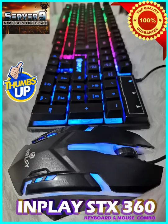 INPLAY STX 360 Rainbow backlight keyboard and mouse combo usb port ...