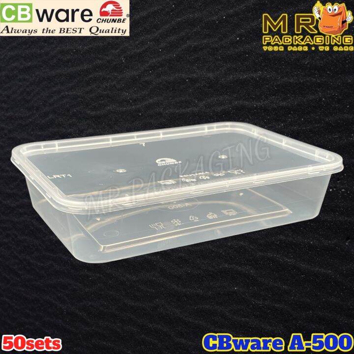 CB A500 Rectangular Container With Lid [ 50sets± ] 500ml Disposable ...