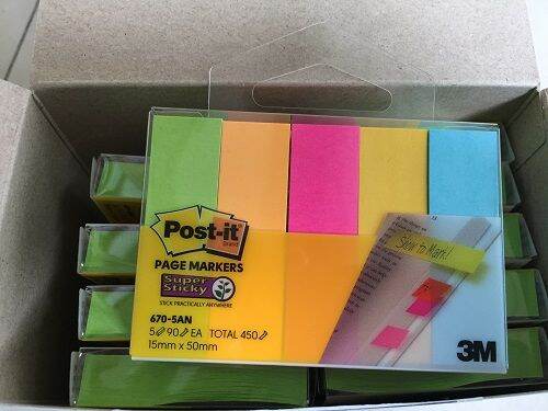 โพสอิส Post it 670-5AN 3M เพจมาร์กเกอร์ 5 สี กระดาษโน๊ต กระดาษคั่น ...