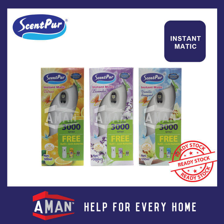 ScentPur Instant Matic Dispenser Spray Set With 2AA Battery 300ml Scent Pur | Lazada