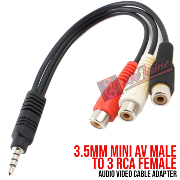 3.5mm Male Plug to 3 RCA Female Audio Video AV Cable | Lazada PH
