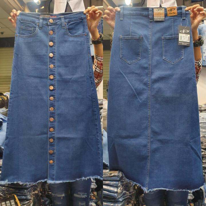 R3 Jeans - Rok Jeans Wanita Panjang - Bawah Rawis - Softjeans | Lazada ...