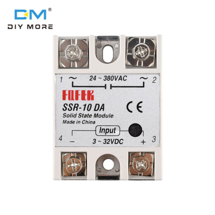 Diymore Dc Ac Solid State Relay Ssr 10da 10a 3 32v Dc To Ac 24 380v Ssr