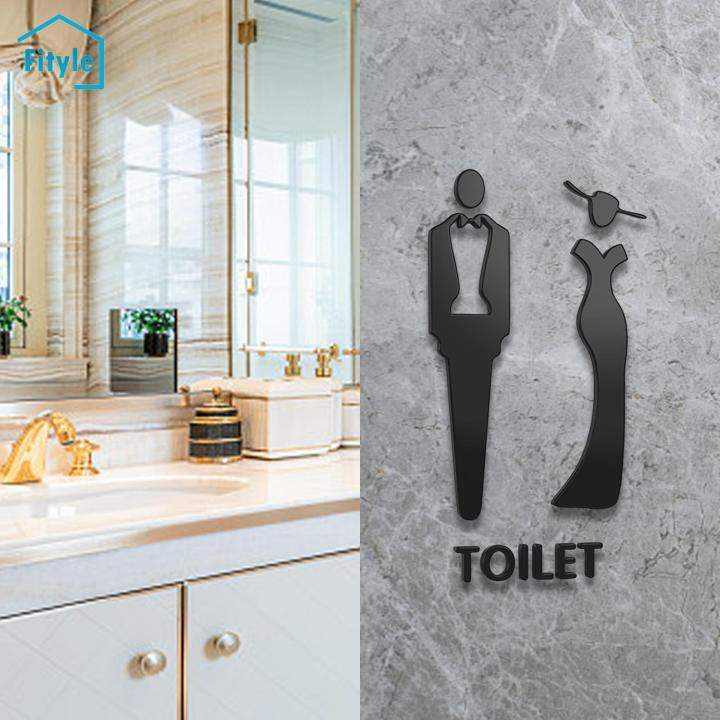 Fityle Male and Female Toilet Door Sign Unisex Symbols Self Adhesive ...