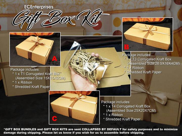 EC GIFT BOX DIY KIT | PERFECT FOR PERSONALIZED GIFTS AND SOUVENIRS | Shredded Paper Filler Kraft ...