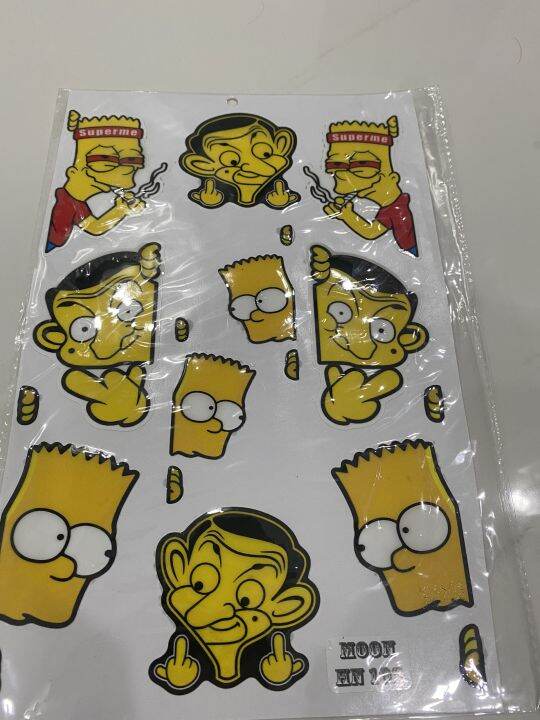 Nguyên tấm tem nổi nhiều logo Mr bean và Simpson hất cùn hài hước mẫu 1 ...