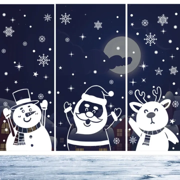【Ready Stock/COD】Removable Window Decal Self-adhesive Christmas Decor ...