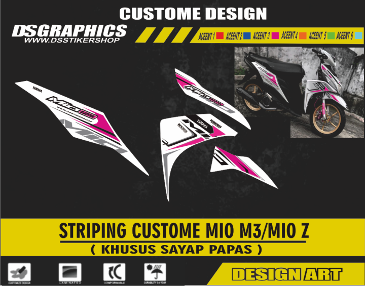 striping variasi mio m3 concept racing warna putih lis pink | Lazada ...