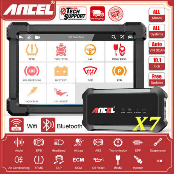 Ancel X7 HD Heavy Duty Truck Scanner 12V/24V HOBD Excavator เครื่องมือ ...