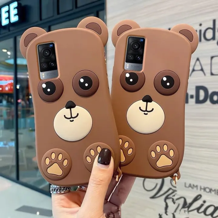 สำหรับ Huawei P30 P40 Mate 30 40 Pro Y9 Prime 2019 3D การ์ตูนน่ารักหมีซิลิโคนอ่อนโทรศัพท์สำหรับ ...