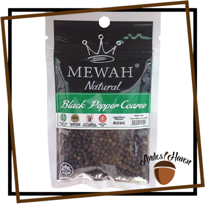 【Mewah】Natural Black Pepper Coarse - 50g+- | Lazada
