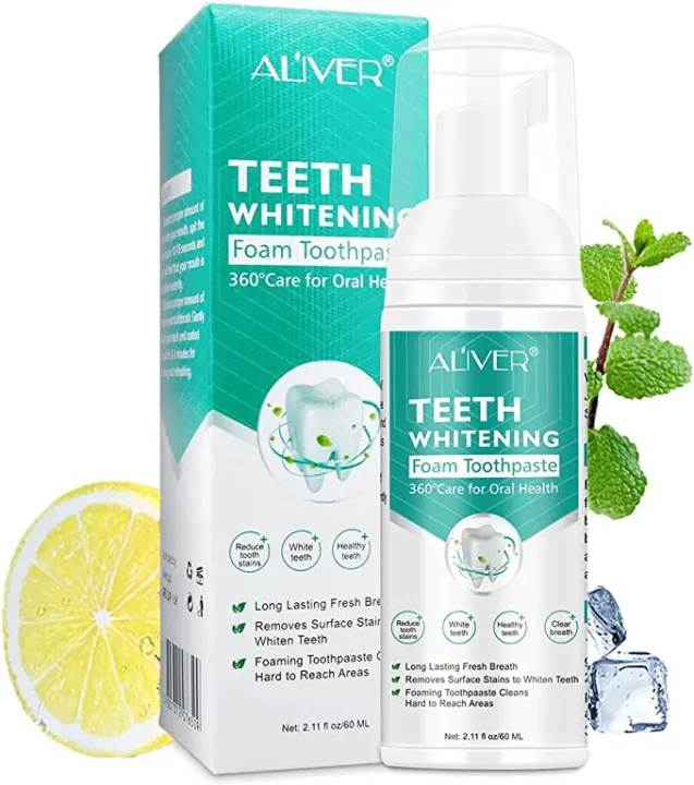 Teeth Whitening Toothpaste with Fluoride, Foam Toothpaste, Ultra-fine ...