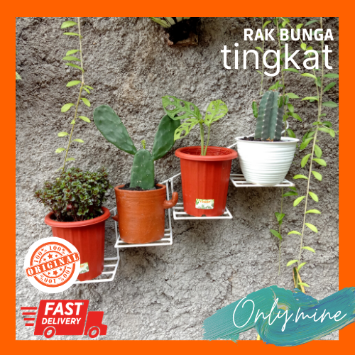 Rak Bunga Besi Tempel Dinding Model Tingkat Simple Elegant - Rak Bunga ...