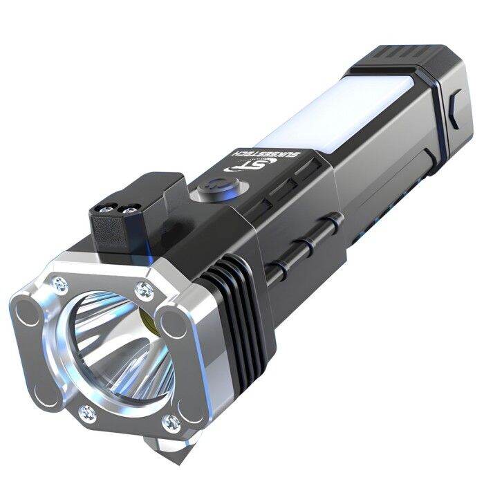 Senter Rechargeable 990000Lm dengan Palu Pengaman dan Magnet Kuat Side ...