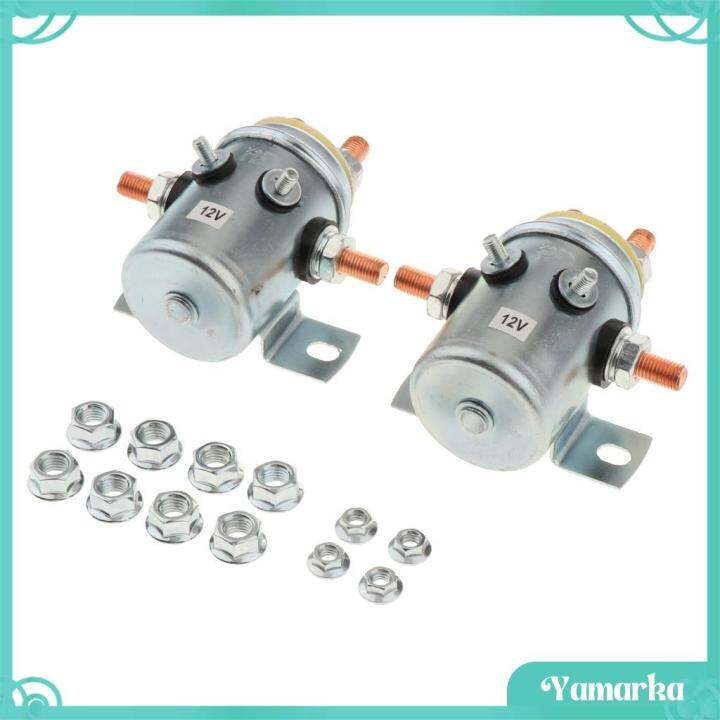 Yamarka 2-Pack 200A 12V Continuous Duty Solenoid Relay 6 Terminal for ...