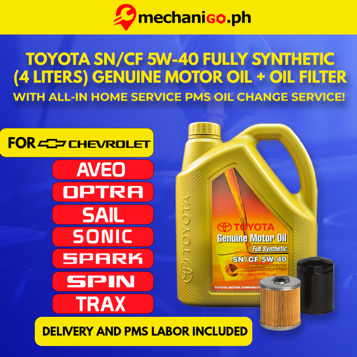 TOYOTA SN/CF 5W-40 Fully Synthetic (4 Liters) Genuine Motor oil + Oil ...