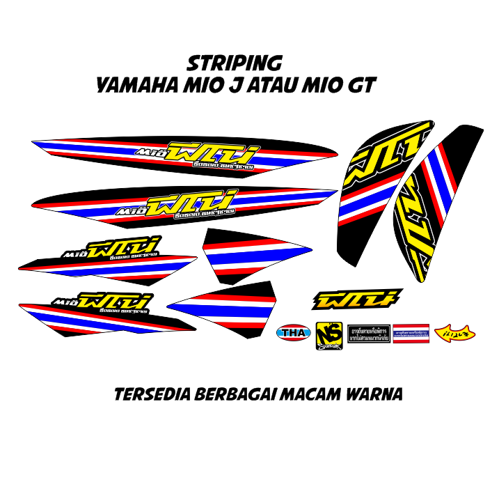 STRIPING MIO J ATAU MIO GT FLAG STIKER VARIASI THAILAND THAILOOK ...