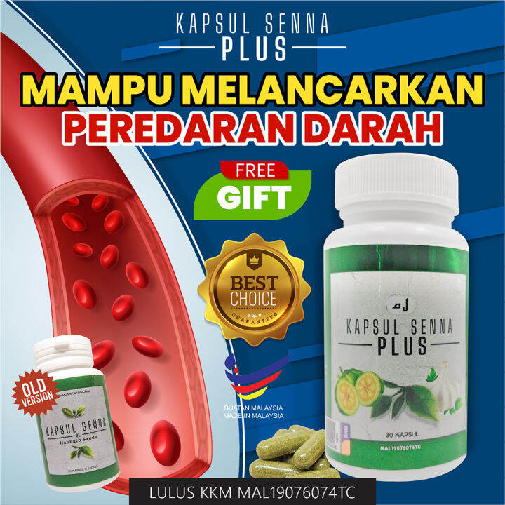 KAPSUL SENNA (30 BIJI) ORIGINAL 100% DAUN SENNA Asli GIFT FREE / jamu ...