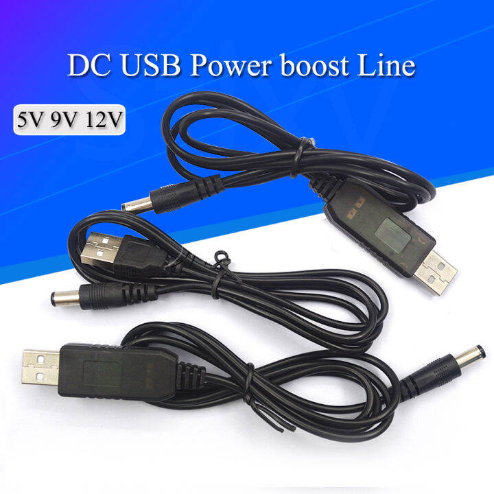 USB Power Boost Line DC 5V เป็น DC 9V 12V Step UP โมดูล USB Converter Adapter Cable 2.1X5.5MM ...
