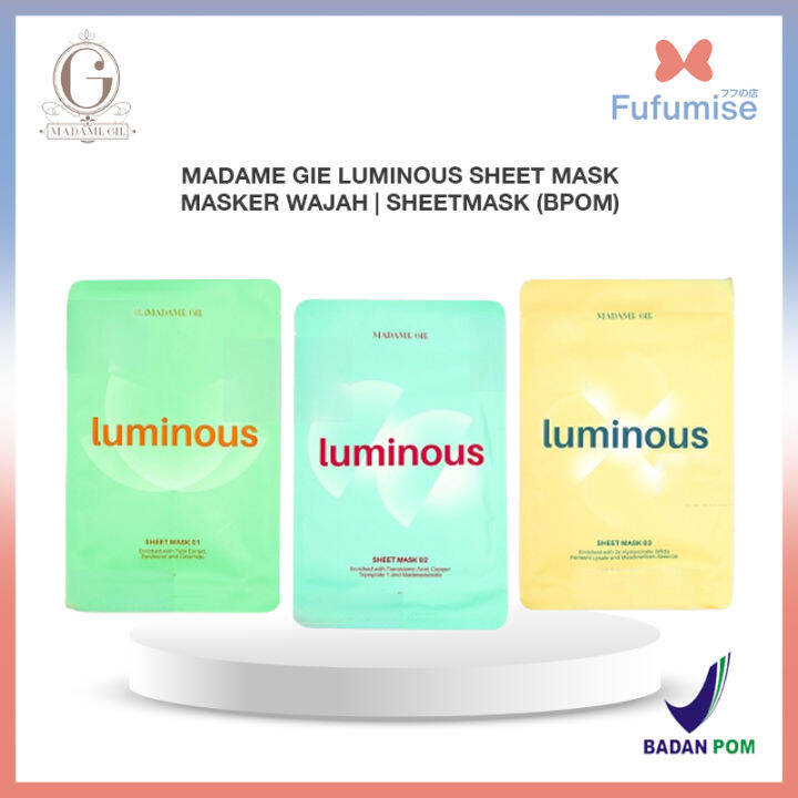 MADAME GIE Luminous Sheet Mask | Masker Wajah | Sheetmask (BPOM ...