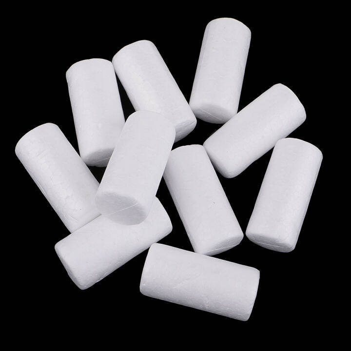 LazaraStores 10 Pieces Blank White Cylinder Shape Styrofoam Foam ...