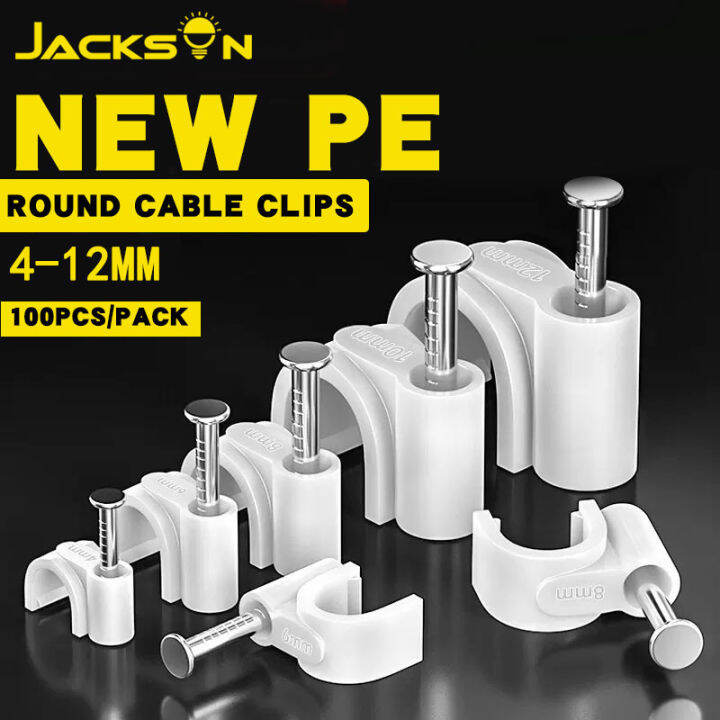 100pcs PE Cable Clips Cable Clamp Cable Clips Cable Ethernet TV Telephone Wires Nail Clips ...