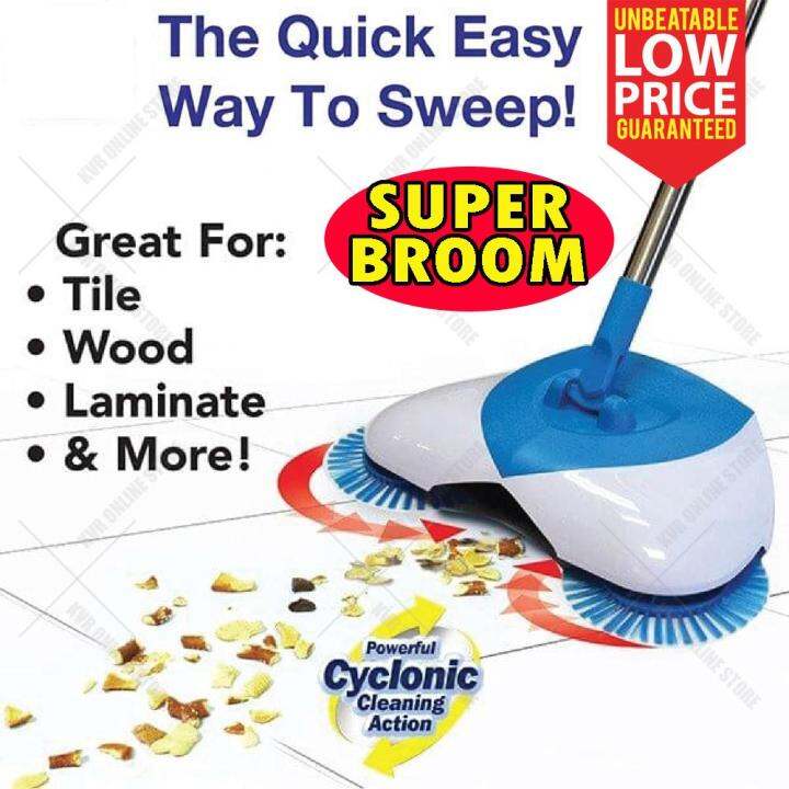 Super Flexible Broom Triple Brush Technology Cordless Sweeper Cleaning ...