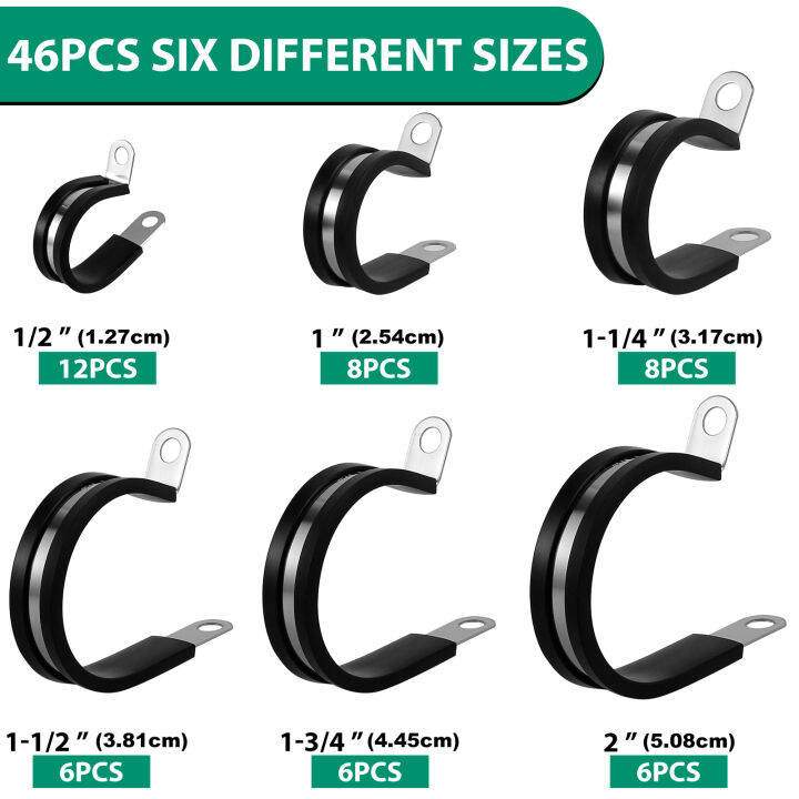GUFUZI 304 Stainless Steel Cable Clamps Assortment Kit 46Pcs Cable ...