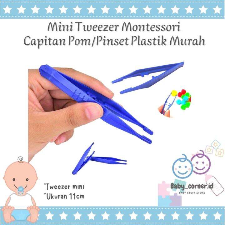 Mini Tweezer/Penjepit Pom-Pom/Capitan Kecil Montessori/Pinset Plastik ...